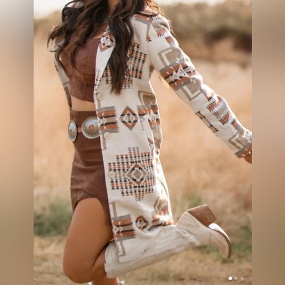 Jackets & Coats | Tribal Print Long Coat | Poshmark